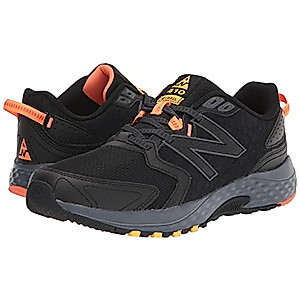 New Balance Men's 410 V7 Running Shoe, Black/Grey/Orange, 7.5