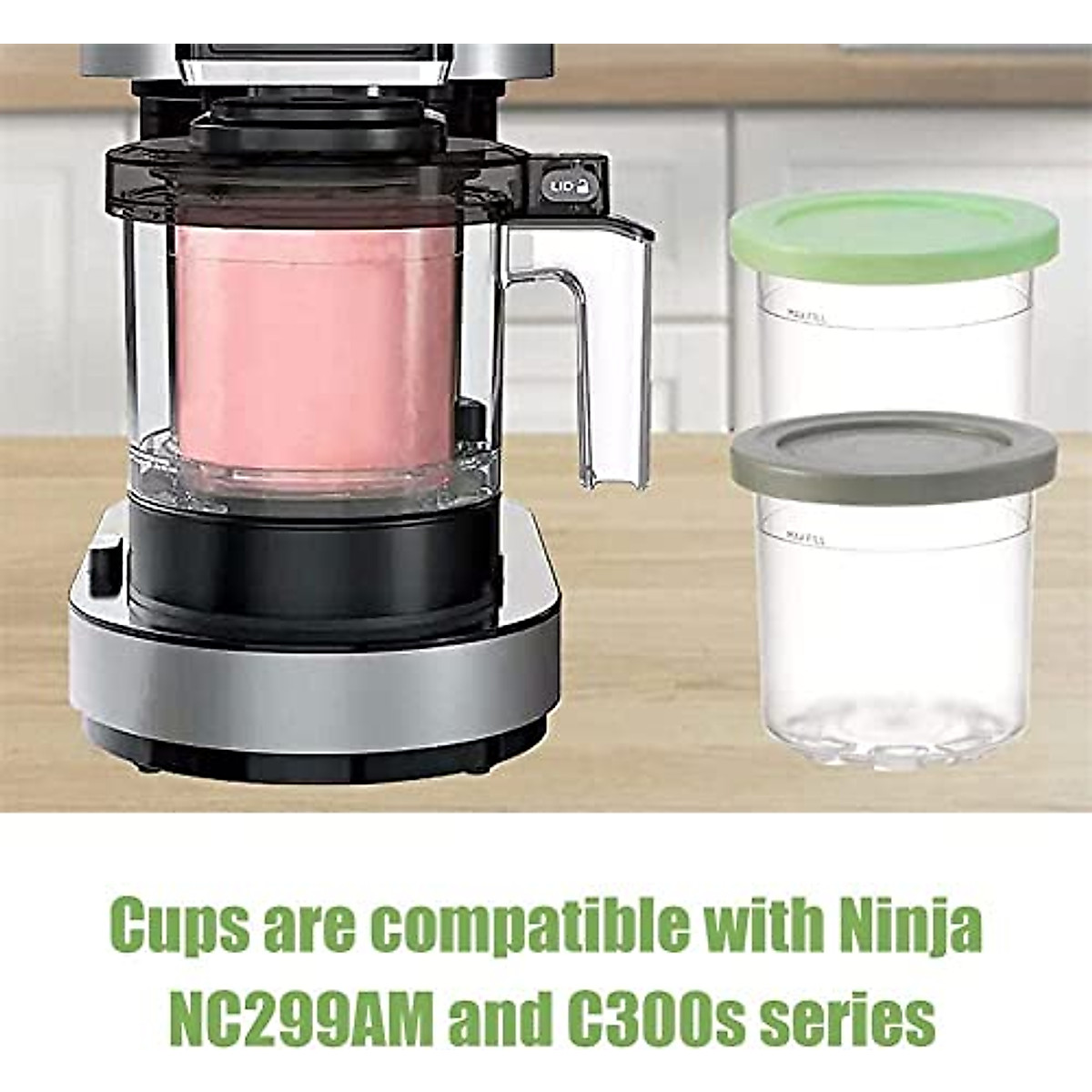 Ice Cream Pints Cup,Ice Cream Pints Cup, Ice Cream Containers With Lids For Ninja Creami Pints, Safe & Leak Proof Ice Cream Pints Kitchen Accessories,for Nc300s Nc299am Series Ice Cream Maker (2PCS-A)