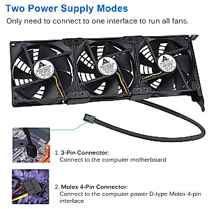 GDSTIME Graphic Card Fans, PCI Slot 3 x 90mm 92mm Fans, Graphics Card Cooler, Video Card Cooler, VGA Cooler