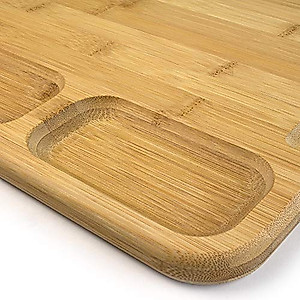 Totally Bamboo 3 Well Kitchen Prep Cutting Board with Juice Groove, 17-1/2" x 13-1/2"