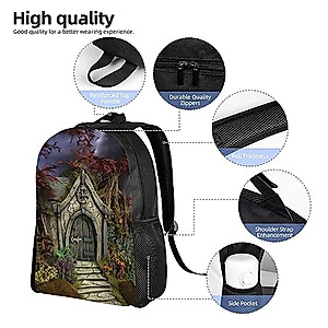 OPSREY Gothic Fairy Garden Print Laptop Backpack Bag Lightweight Large Capacity Casual Travel Daypack For Men Women