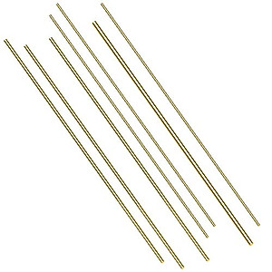 Sutemribor Brass Solid Round Rod Lathe Bar Stock, Diameter 1/8 Inch+3/16 Inch+1/4 Inch, Length 14 Inches, Total 7 PCS