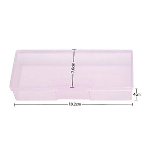 2 Pcs Plastic Transparent Multifunctional Rectangular Storage Box Nail Art Tool Box Office Supplies Organizer Manicure Tool Box