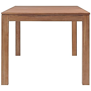 GOLINPEILO Solid Wooden Dining Table, Kitchen Solid Teak Wood with Natural Finish 70.9"x35.4"x29.9" -AA
