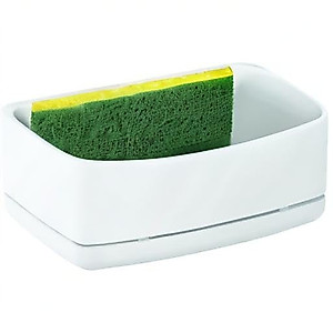 Command Under Sink Sponge Caddy, White, 1-Caddy, 4-Strips, 2-Pack, Organize Damage-Free