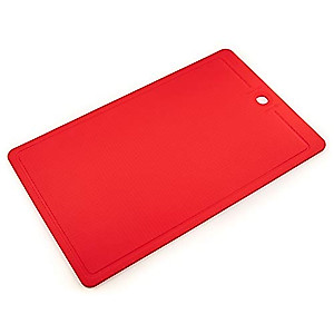 Generic Lagomian Silicone Cutting Board, Non Slip Chopping Board, Dishwasher Safe, Easy Grip Handle, BPA FREE, Flexible Chopping Mat, Red, Large, SCB01-RD-L