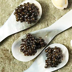 Caviar serving set - Caviar Spoons - Mother of Pearl Spoon Set with Gift Box Packaging - Serving Caviar Eggs and Dessert