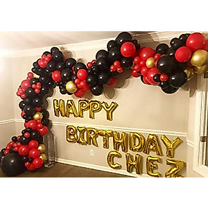 KADBANER Red Yellow Black Balloons,100-Pack,12-Inch Latex Balloons