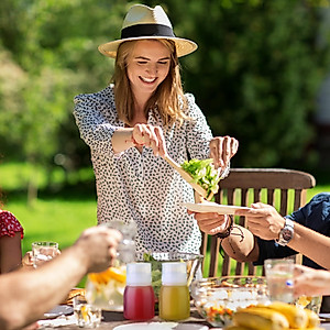 Eccliy 24 Pcs Porous Condiment Squeeze Bottles Salad Dressing Container 5 Hole Ketchup Squeeze Container Salad Dressing Bottle BBQ Sauce Bottles Condiment Dispenser with 2 Funnel for Oil Syrup (6 oz)