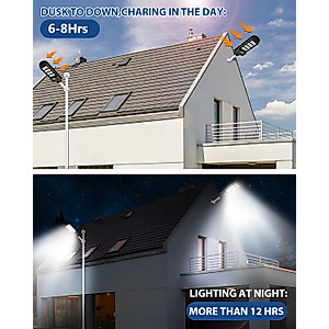 Mokot 300W Solar Street Lights Outdoor, IP66 Waterproof Solar Outdoor Lights Solar Powered Dusk to Dawn, Endurance LED Solar Lights with Motion Sensor Solar Parking Lot Lights for Stadium, Yard