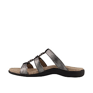 Taos Prize 4 Women's Walking Sandal - Stylish and Adjustable Three Strap Open Back Slide On Walking Sandal with Premium Arch Support and Cushioning for All Day Comfort Pewter 10 M US