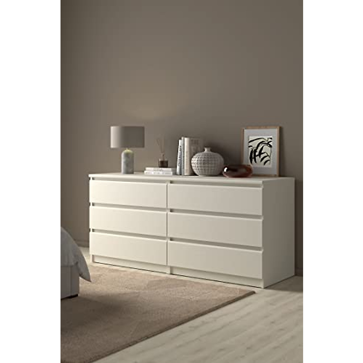 Tvilum 6 Drawer Double Dresser, White