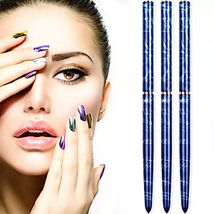 Ycyan 3Pcs Oval & Flat & Angled UV Gel Nail Brush Set, Professional Nail Art Design Brushes for Polygel UV Builder Gel Nails Extension
