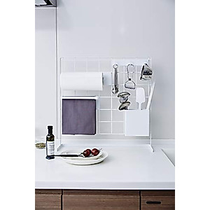 Yamazaki Home Grid Panel Organizer and Accessories-Wall Storage Decor, One Size, White