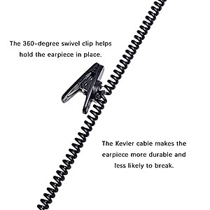 TWAYRDIO 2.5mm Listen Receive Only Radio Earpiece Headset Compatible with Harris Radio XL200 Lapel Mic, HYT Hytera SM26M1 SM26N2 SM26N4 Remote Speaker Microphone, Two Way Radios and Walkie Talkies