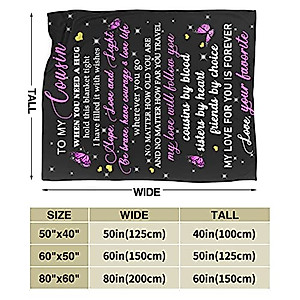 Cousin Gifts for Women to My Cousins Blanket Throws Best Cousin Gifts for Birthday Christmas Thanksgiving 50 "x60