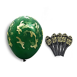 Camouflage Balloons. 24 per Pack. High Grade Latex 12 Inch Size. Perfect for Outdoors Themed, Hunting, or Military Celebration or Party.