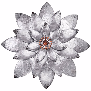 EASICUTI Bohemian Galvanized Metal Flower Wall Decor Metal Wall Art Decorations Hanging For Indoor Outdoor Home Bathroom Kitchen Dining Room Bedroom Living Room Or Wall Sculptures 12 Inch