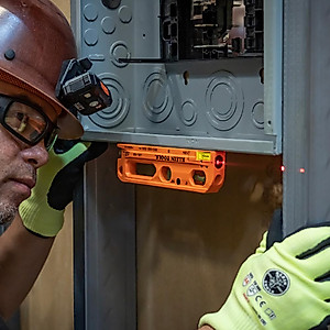 Klein Tools LBL100 Laser Level with Level Bubble Vials, Magnetic, 3-Vial with Leveling Base, Laser Line and Laser Spot Orange