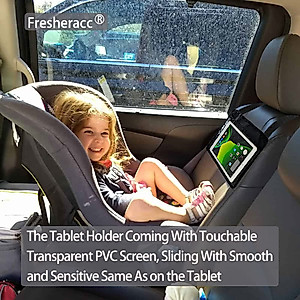 FresherAcc Car iPad Kindle Tablet Holder for Rear and Forward Facing Mirror, Car Mount Hanger Case for Vehicle Backseat Headrest Up to 10.5', Lightweight Washable and Portable (Black)