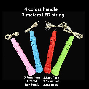 LED Light Up Bobo Balloons with Sticks 6 Packs, Flashing Handles,20 Inches Transparent Bubble Balloons,70 cm Sticks, Event Birthday Party Decoration