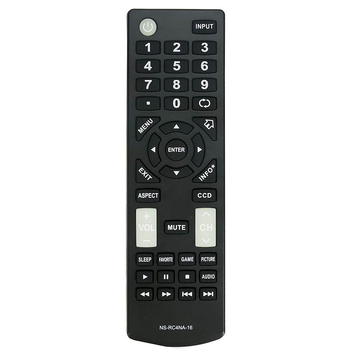 New NS-RC4NA-16 NSRC4NA16 Replacement Remote Control Compatible with Most Insignia TVs with a Model Number Ending in 10A, A11, A12, A13, A14, A15, A16, A17 or A18