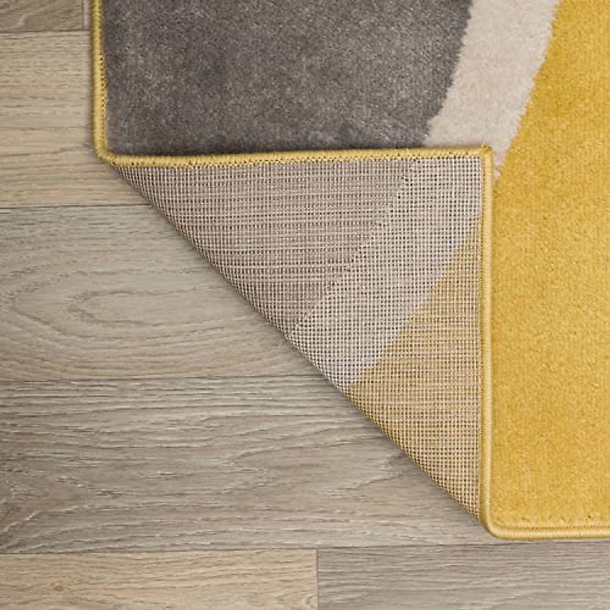 Rugshop Contemporary Abstract Circles Easy Maintenance for Home Office,Living Room,Bedroom,Kitchen Soft Area Rug 6'6" x 9' Yellow