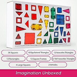 Imagimags Magnetic Building Tiles, 108 Piece Foundation Set for Boys Girls Kids, Educational Creative Learning Activity Building Block Toddler Toys, STEM, Children Ages 3 Years +