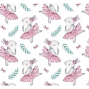 Stesha Party Ballet Bunny Gift Wrapping Paper - Folded Flat 30 x 20 Inch (3 Sheets)