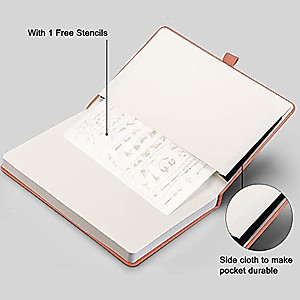 RETTACY Dotted Bullet Grid Journal 2 Pack - Dot Grid Hard Cover Notebook with 320 Pages,120gsm Thick Paper,Smooth PU Leather,Inner Pocket,5.75'' × 8.38'' (Black Pink)