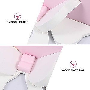 IMIKEYA Wall Mounted Floating Shelves Wooden Room Storage Shelf Bowknot Style Wall Storage Rack Bowknot Wall Decorations for Christmas Home Kitchen Supplies Pink White