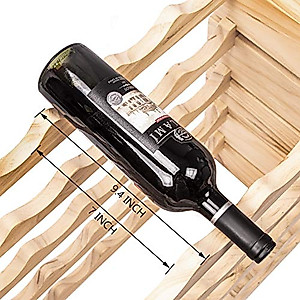 Beyond Your Thoughts Wine Rack Pine Wood 36 Bottle Capacity Stackable Storage Stand Display Shelves, Wobble-Free, Thicker Wood, (36 Bottle Capacity, 6 Rows x 6)