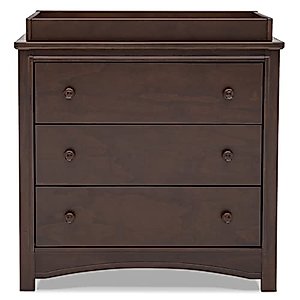 Delta Children Perry 3 Drawer Dresser with Changing Top, Greenguard Gold Certified, Walnut Espresso