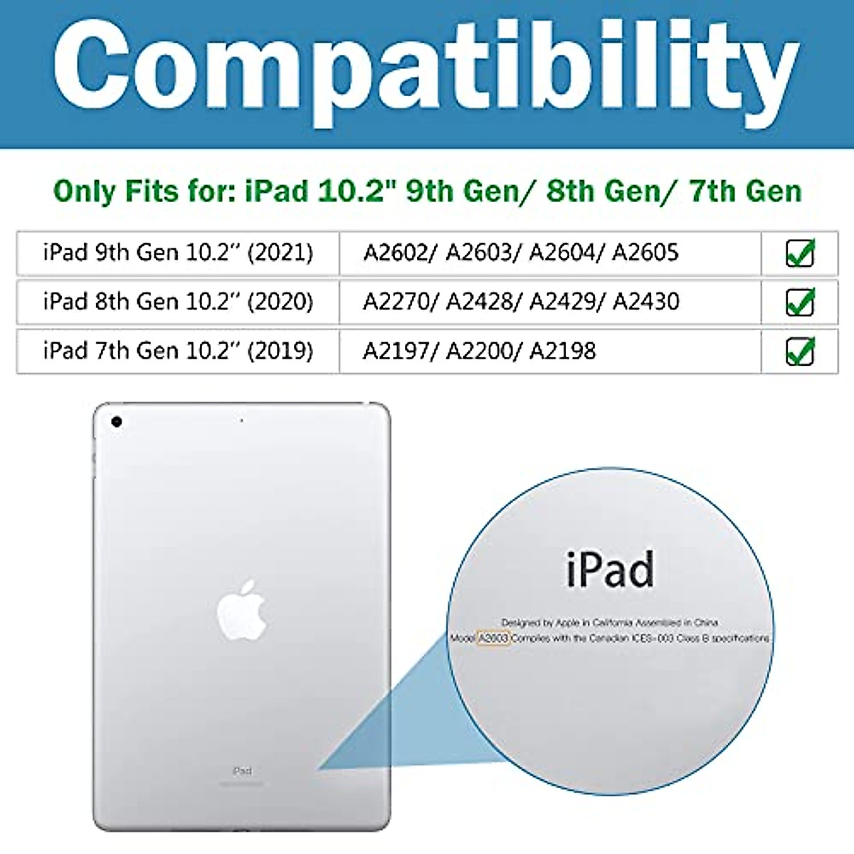 ProCase 2 Pack Screen Protector for iPad 9th 8th 7th Generation 10.2 Inch (2021/2020/2019), Tempered Glass Film for A2602 A2603 A2270 A2197 -Clear