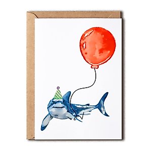 OystersPearl Shark Birthday Card - Funny Shark Greetings Card - Shark Pun Birthday Card - Childrens Birthday Card - Funny Birthday Card - Kids Cards, 5 x 7 inches