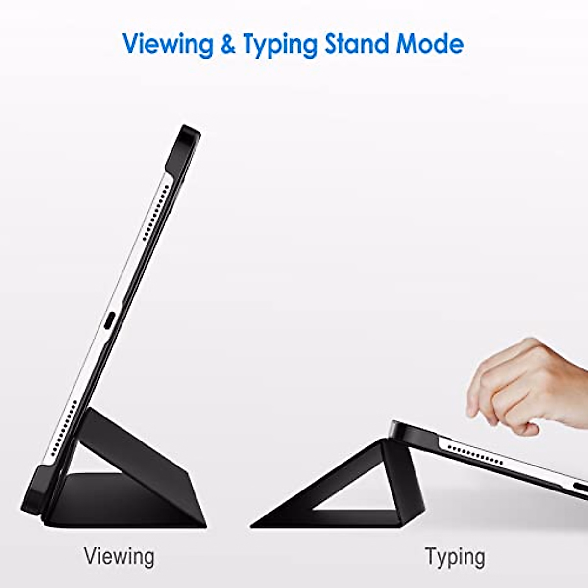 JETech Case for iPad Air 5/4 (2022/2020 5th/4th Generation 10.9-Inch), Slim Stand Hard Back Shell Cover with Auto Wake/Sleep (Black)