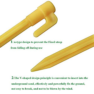 PZRT 8pcs Outdoor Camping Tent Stakes Pegs Pins Trip Plastic Tent Nails Yellow Tent Accessories