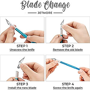 Jetmore 94 Pack Exacto Knife Craft Knife Kit, 2 Precision Exacto Knife Set, 80PCS #2/#11/#17 Hobby Knife Blades with Storage Case, Exacto Knife ​for DIY, Art Work, Cutting, Carving