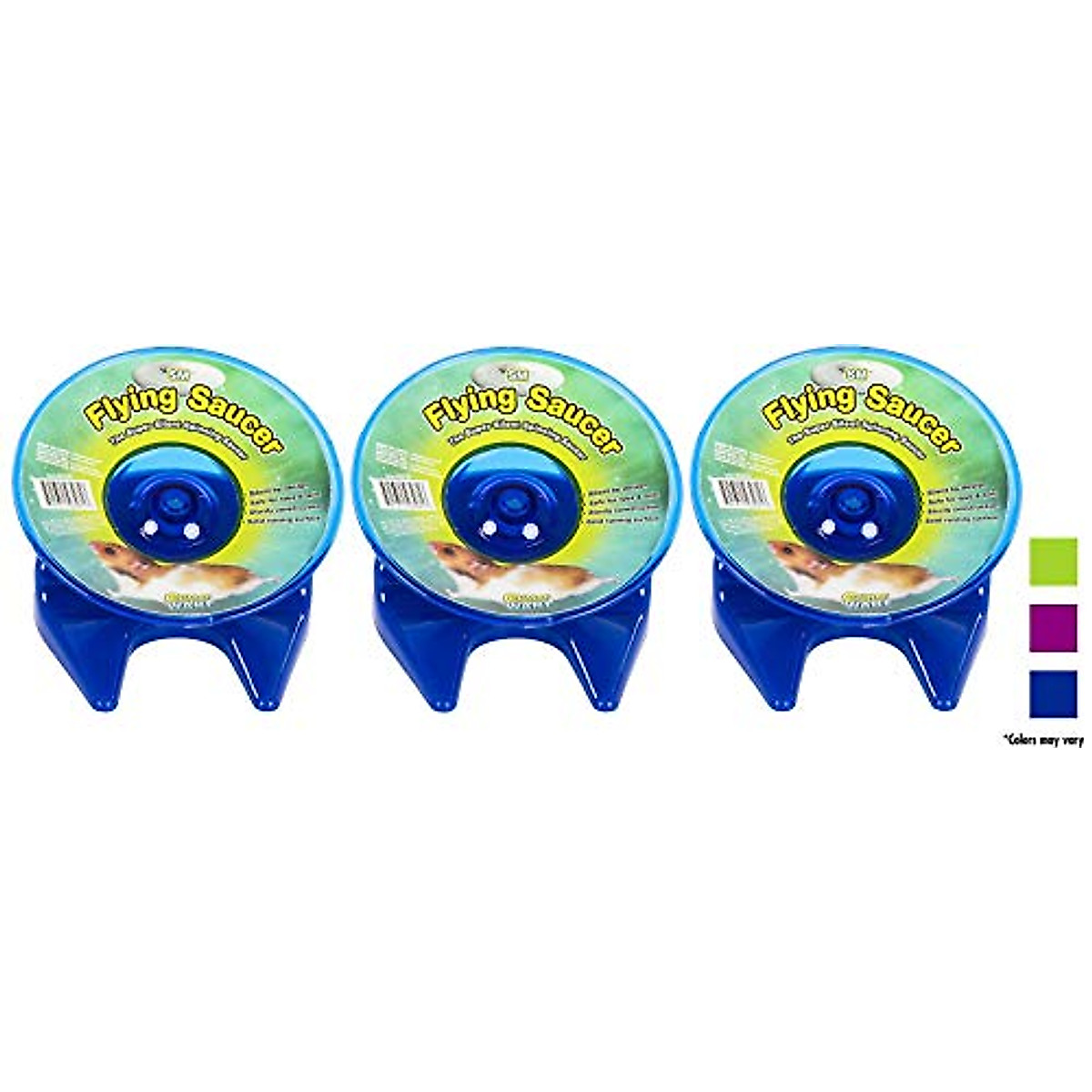 Ware Pet 3 Pack of Flying Saucers, Small, Safest and Quietest Exercise Wheel