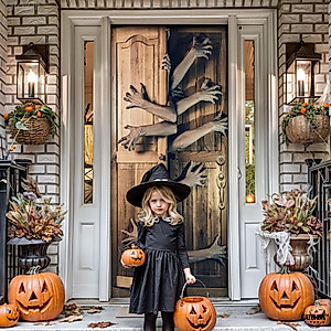 KatchOn, 3D Halloween Door Stickers - 79x30 Inch | Halloween Door Decorations, Halloween Door Decals for Halloween Decorations Door | Halloween Front Door Stickers for Halloween Party Decorations
