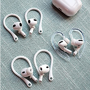 A-Focus 【 Anti-Slip Kit 】 for AirPods Pro 2 and Pro, Ergonomic 360 Degrees Rotation Adjustable Ear Hooks & Strap Non Slip Sport Wing Holder Compatible with New AirPods 3 2 & 1 [6 in 1] Black White