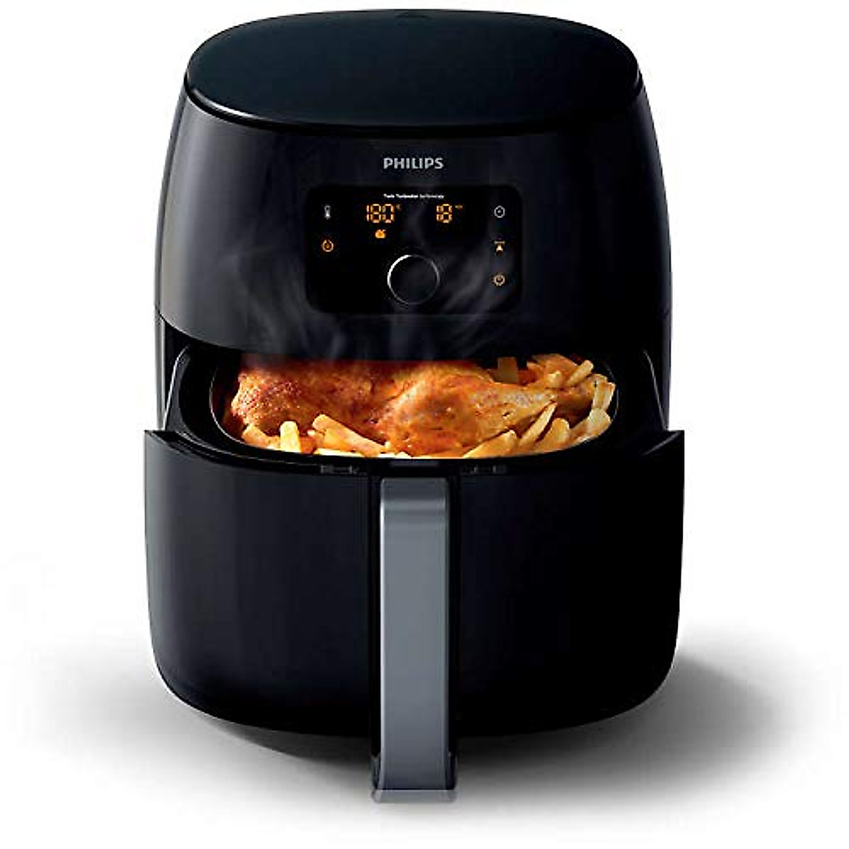 Philips Avance Collection XXL Digital Twin TurboStar Airfryer Black/Silver - HD9650/96 (Renewed)