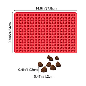Silicone baking mat, 1.2 cm baking mat dog biscuits, multi-purpose silicone mat for oven, heat-resistant & food-safe, Bpa-free (Blue & Red)