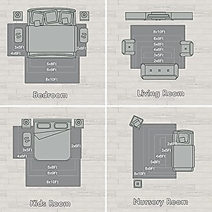 Ompaa Soft Fluffy Area Rug for Living Room Bedroom, 4x6 Grey Plush Shag Rugs, Fuzzy Shaggy Accent Carpets for Kids Girls Rooms, Modern Apartment Nursery Dorm Indoor Furry Decor