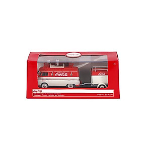 1960 Volkswagen T1 Kombi Van with Trailer, Coca-Cola - Motorcity Classics 443060 - 1/43 Scale Diecast Model Toy Car