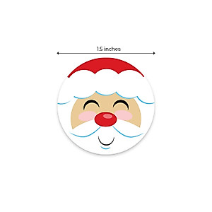 Jolly Santa Holiday Sticker / 1.5" Santa Claus Face Label/Roll of 500 Jolly St. Nick Christmas Stickers