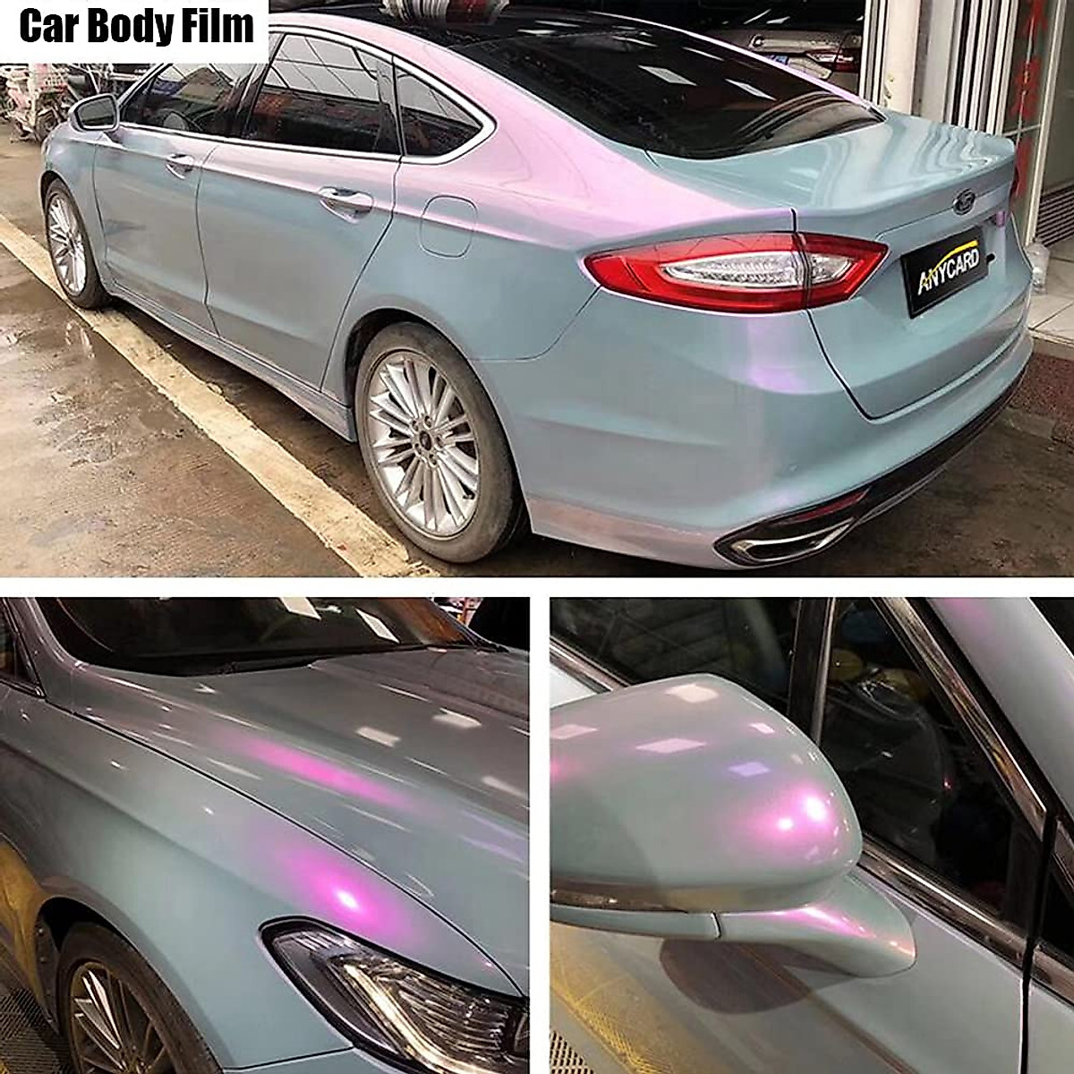 XhuangTech Chameleon Vinyl Wrap Grey to Purple Adhesive Car Body Film Sticker Decal Sheet Roll Air Bubble Release DIY (Grey to Purple, 60" x 59FT （1.52M x 18M)