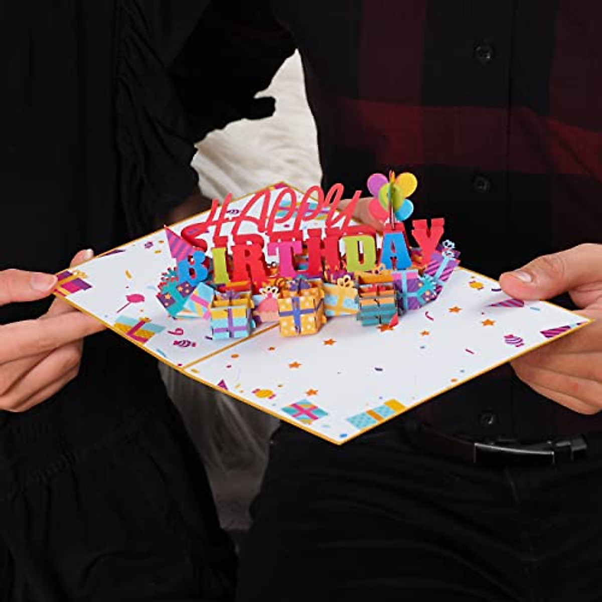 Paper Love Happy Birthday Pop Up Card, For Adults and Kids - 5" x 7" Cover - Includes Envelope and Note Tag