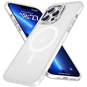 KISEN for iPhone 13 Pro Max Case Magnetic Compatible with MagSafe Slim Translucent Matte Phone Case Cover 6.7 inch, Frosted White