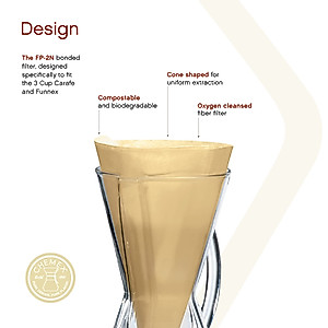 Chemex Bonded Filter - Natural Half Moon - 100 ct - Exclusive Packaging